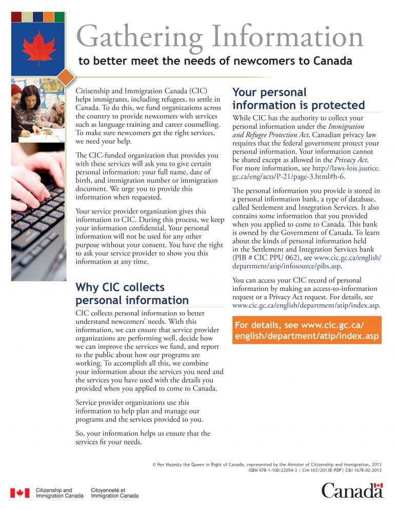CIC Gathering Information Document | Manitoba Start - Manitoba Start